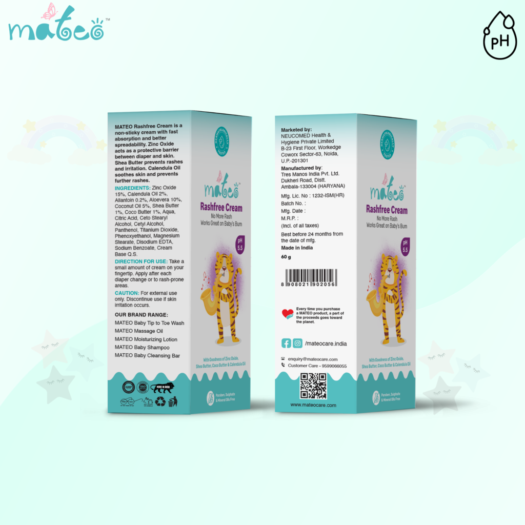 Mateo baby Diaper Rash Cream - Gentle Protection for Your Little One's